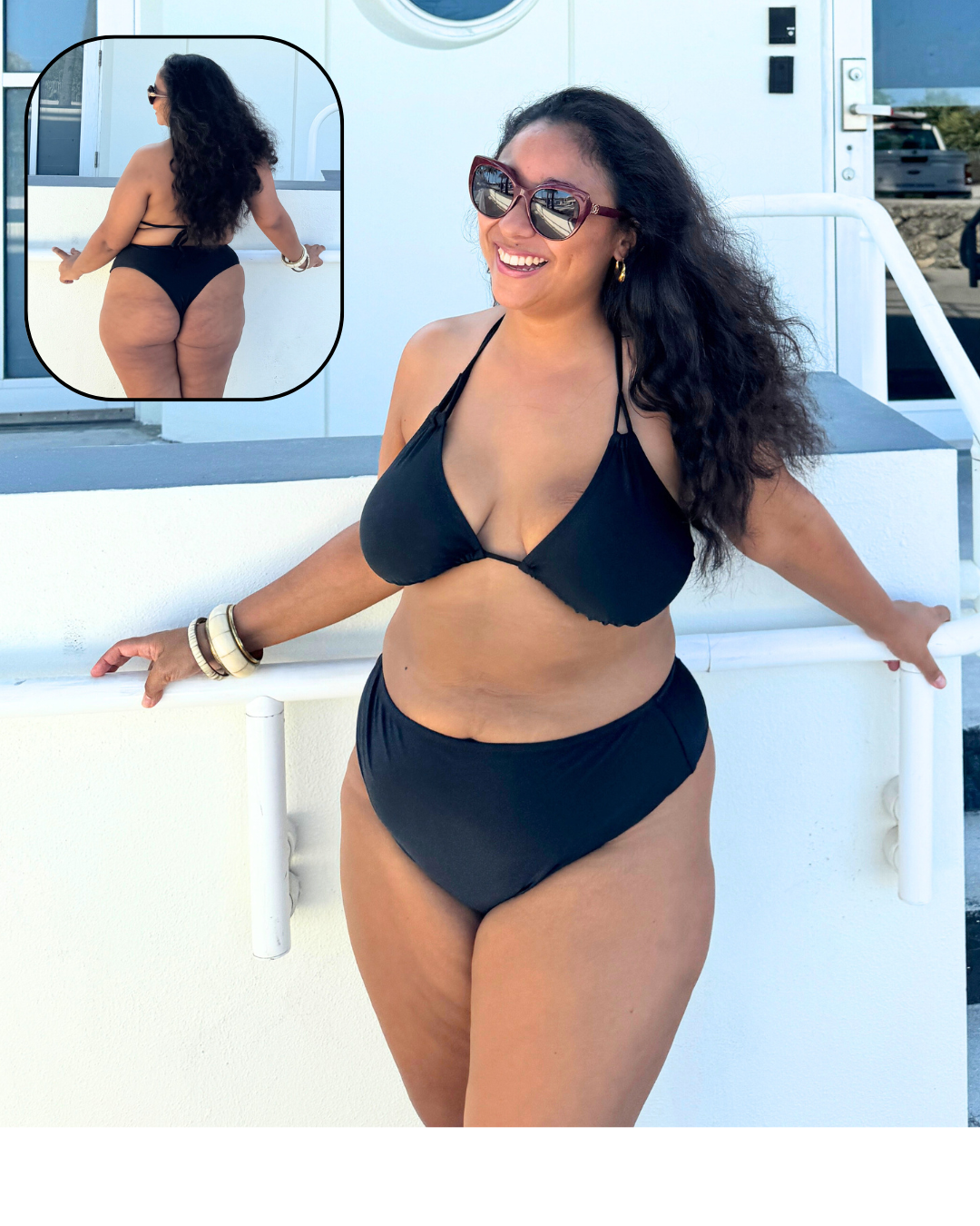 NEW Classic Black High Waist Cheeky | Curvy Beach