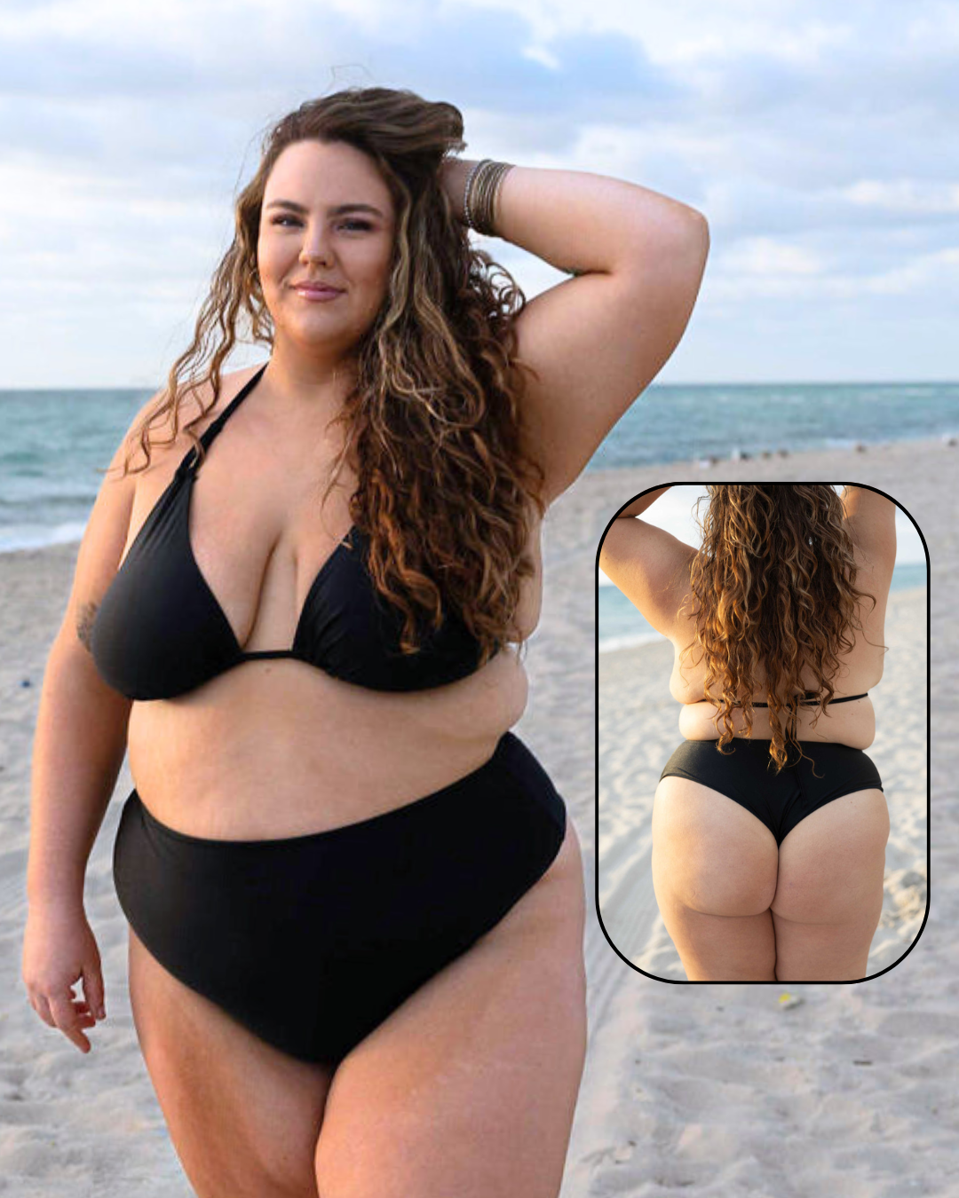 NEW Classic Black High Waist Cheeky | Curvy Beach